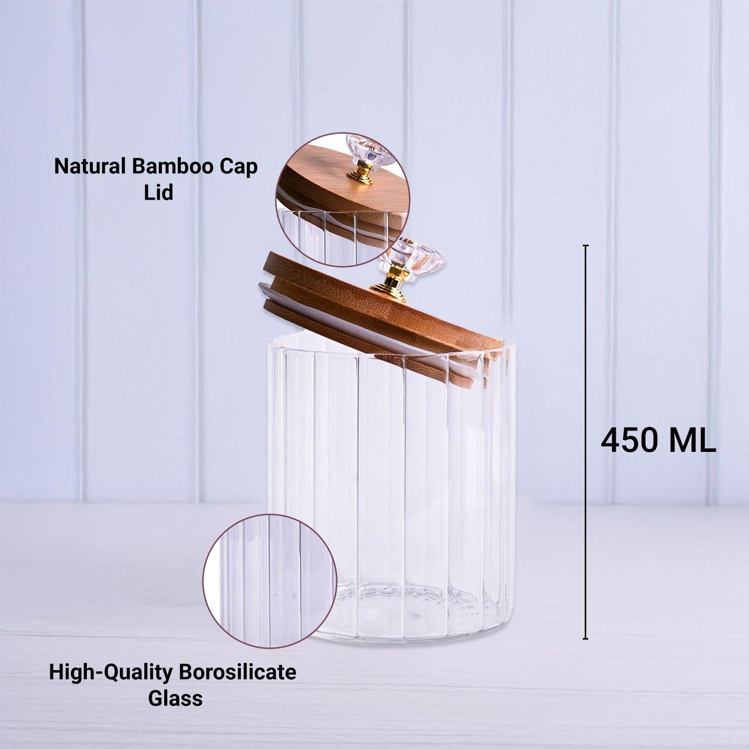 Borosilicate Glass Jar - 450Ml, Glass Texture - Market99