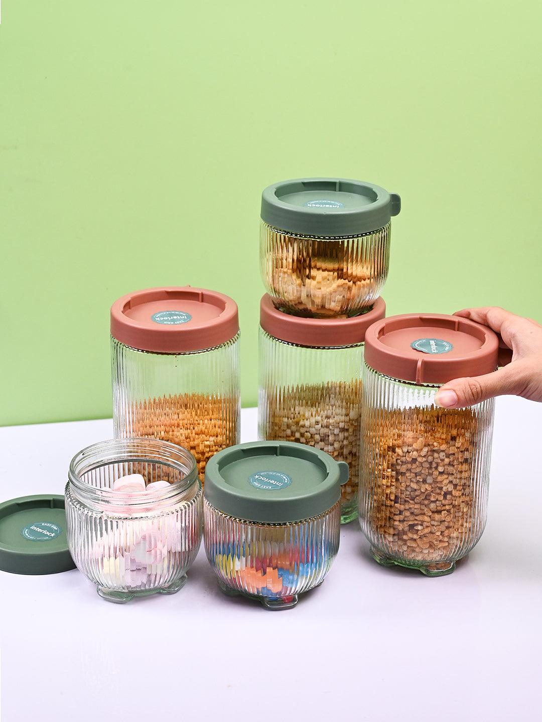 Transparent Glass Storage Jar Set of 6 - Organized Elegance Market99 ...