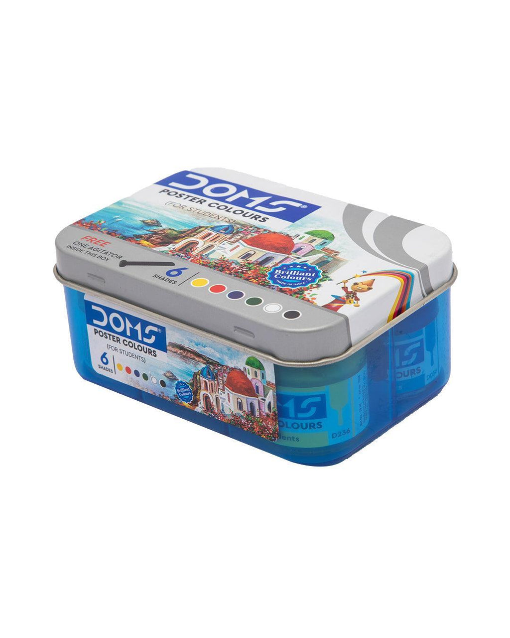 DOMS Poster Colours, Assorted Colours, Plastic, Set of 6 Shades ...