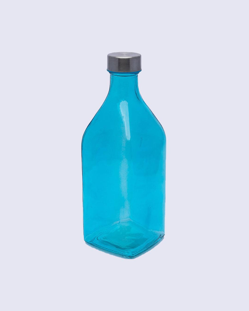 Glass Bottle, Water Bottle, Modern Design, Blue, Glass, 1.1 Litre ...