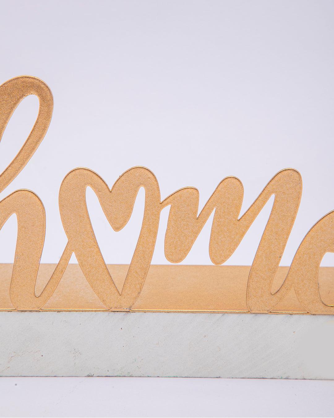 Market99 Metal Handwriting Table Décor, Home, Golden Colour, Metal ...