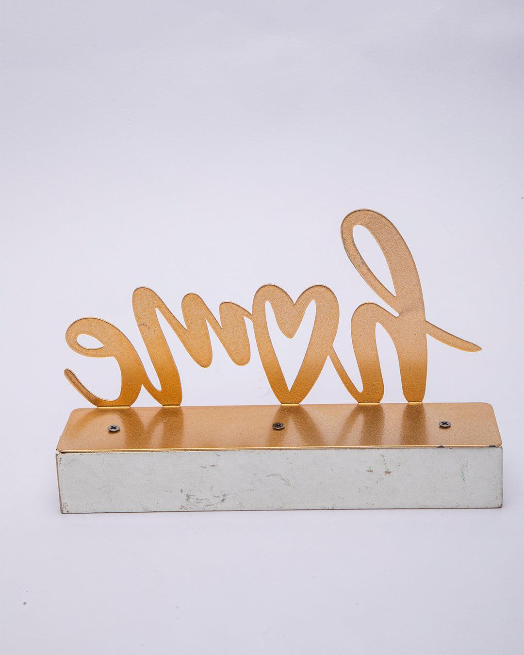 Market99 Metal Handwriting Table Décor, Home, Golden Colour, Metal ...