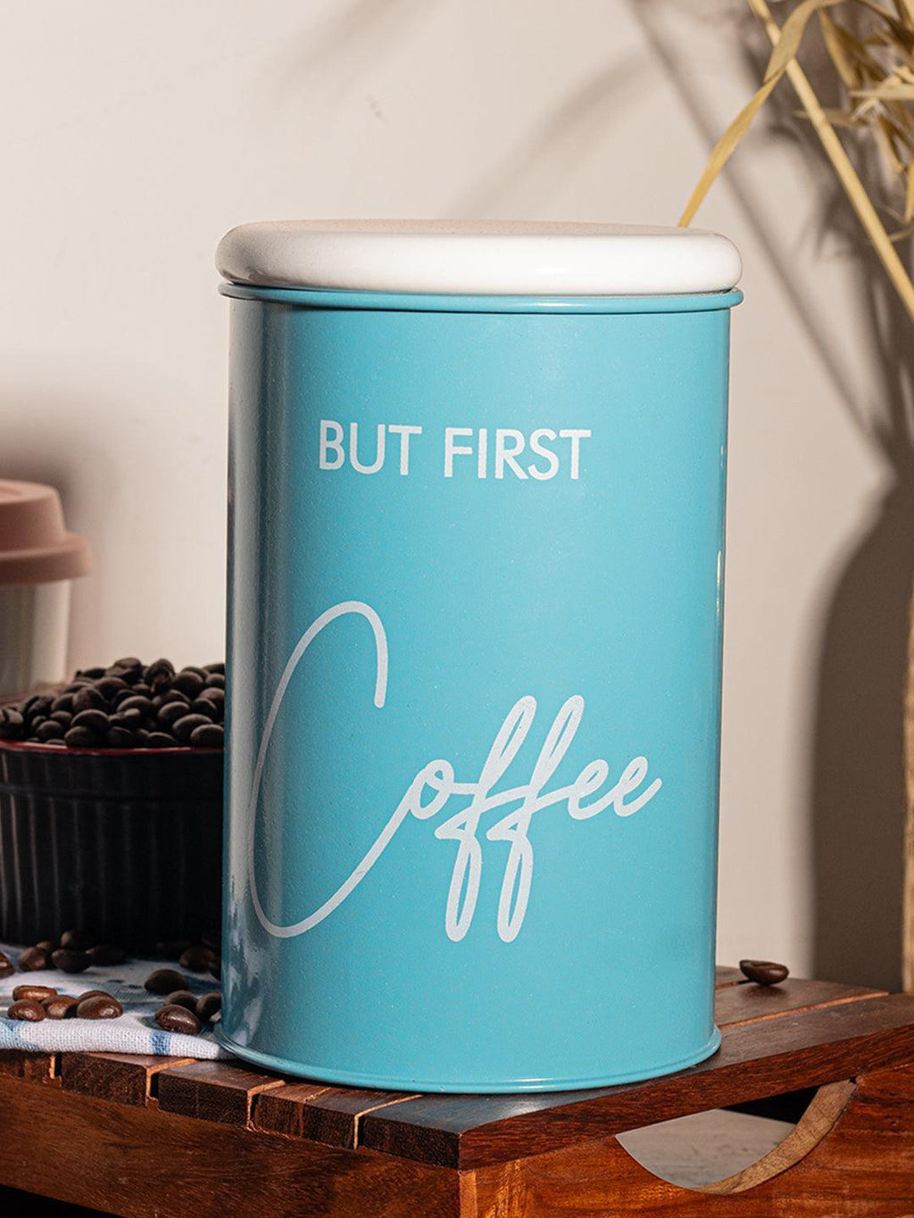 Metal Jar Coffee, Sky Blue Coffee Jar 900mL - Market99 – MARKET99