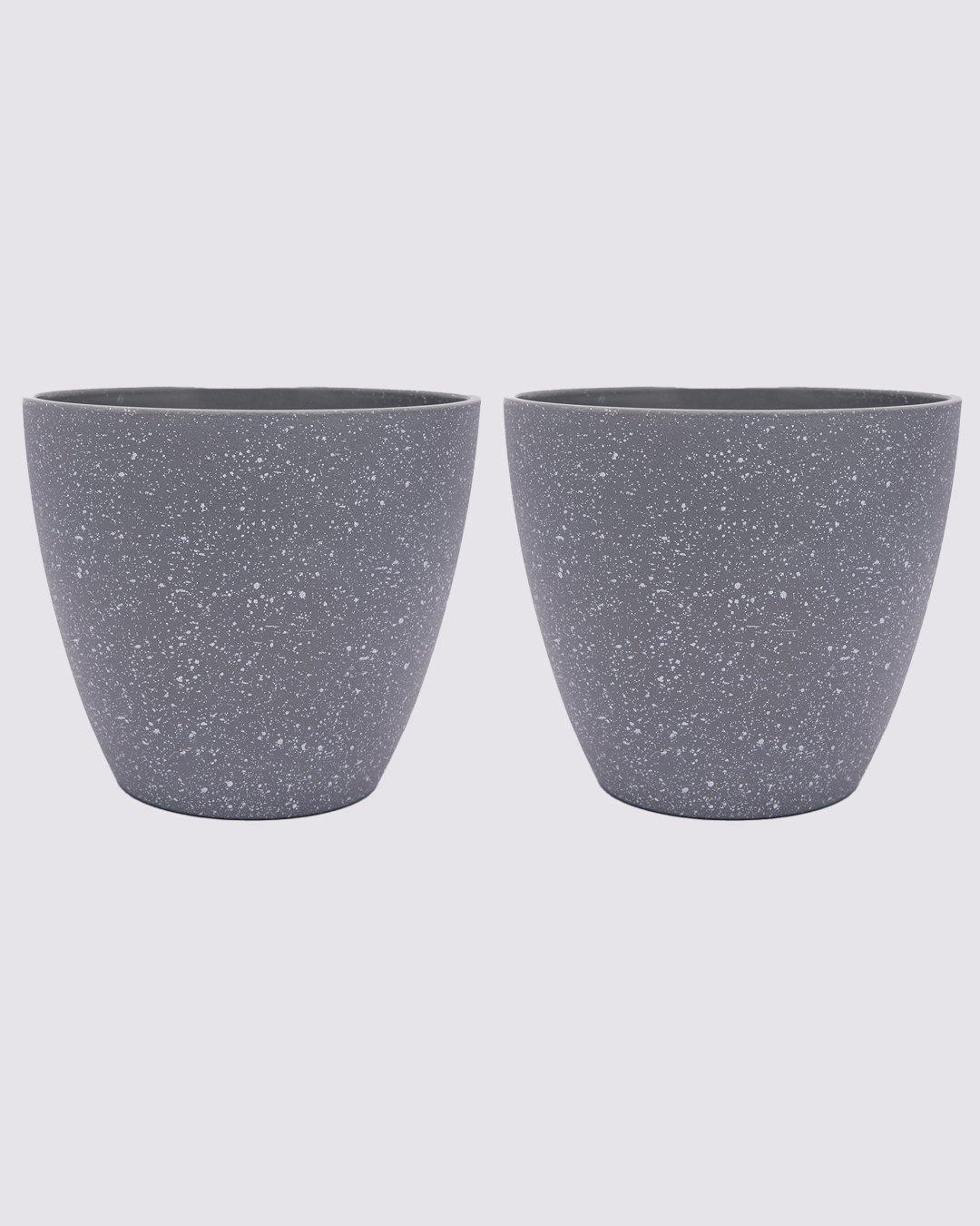 Planter, Plant Pot, Indoor & Outdoor, Beige, Melamine, Set of 2 ...